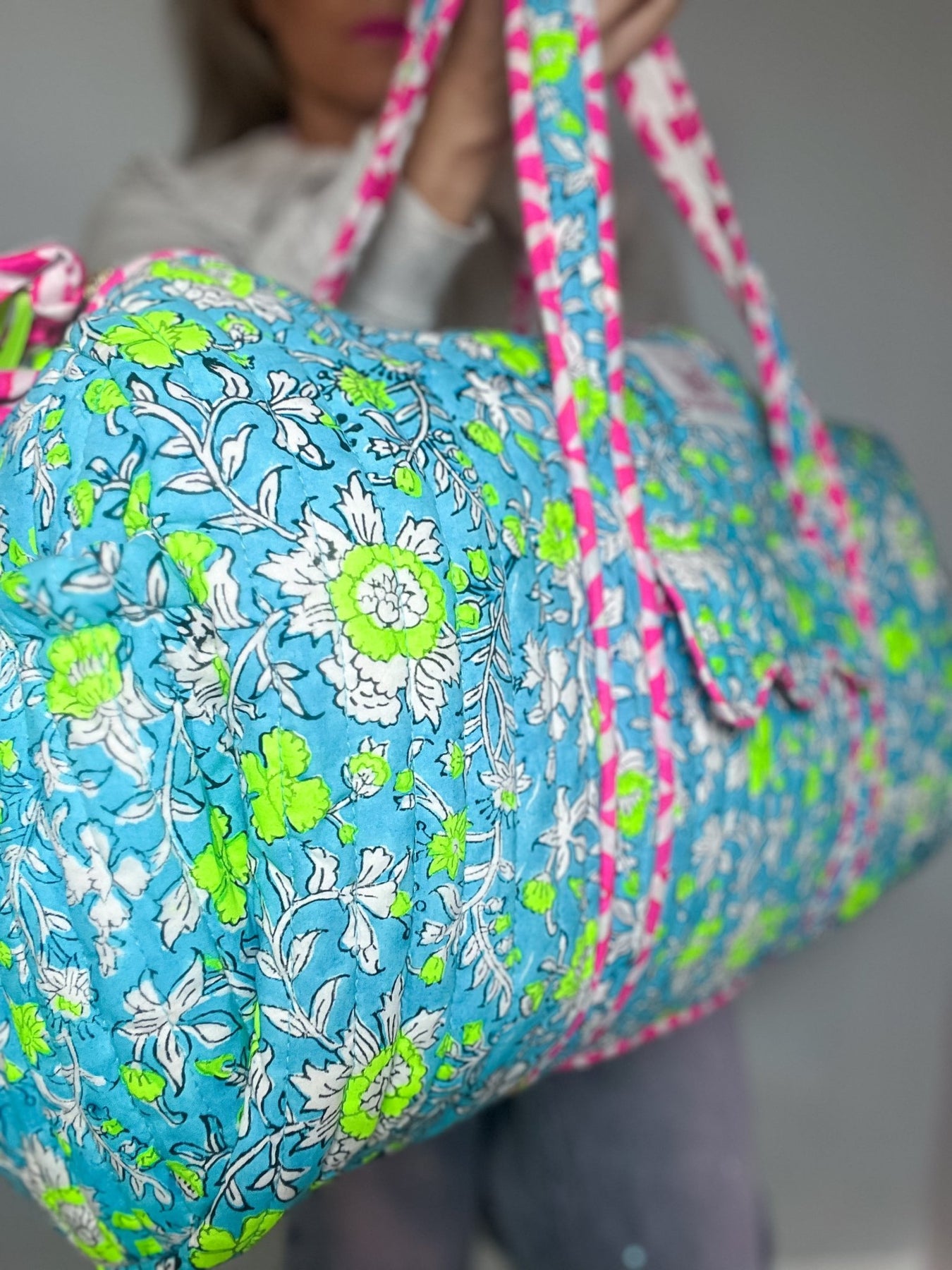 Boho Weekend Bag |Neon Block Print | Bombaby – Bombaby