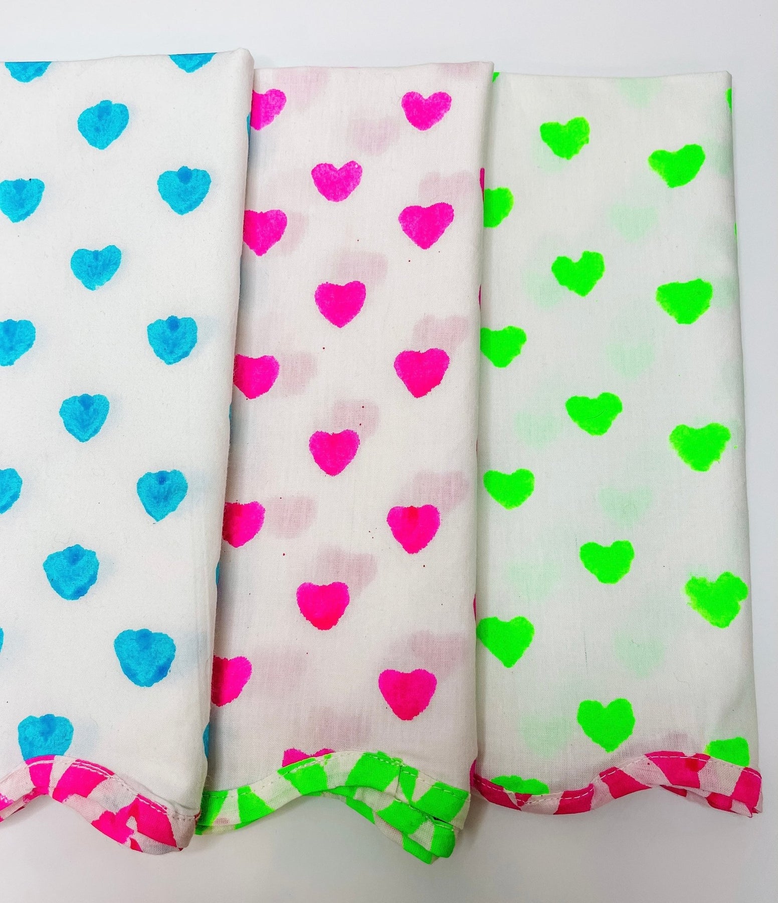 Block Print Neon Napkin Set | Neon Boho Home | Bombaby